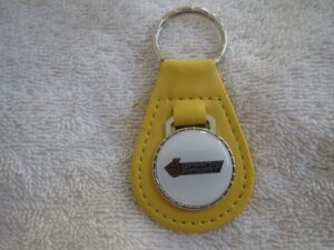 1982-1987 regal gran national gran sport logo leather keychain - yellow