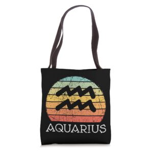 aquarius zodiac sign - astrology birthday vintage aquarius tote bag