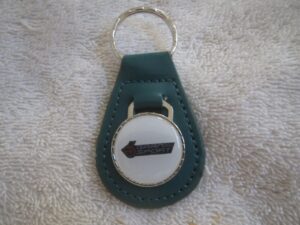 1982-1987 regal gran national gran sport logo leather keychain - teal