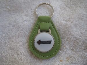 1982-1987 regal gran national gran sport logo leather keychain - green