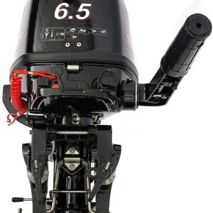 TFCFL 4-Stroke Boat Motor Heavy Duty 6.5HP Outboard Motor Boat Engine with Air Cooling System,Inflatable Fishing Boat Engine Short Shaft 123CC,5000-6000r/min