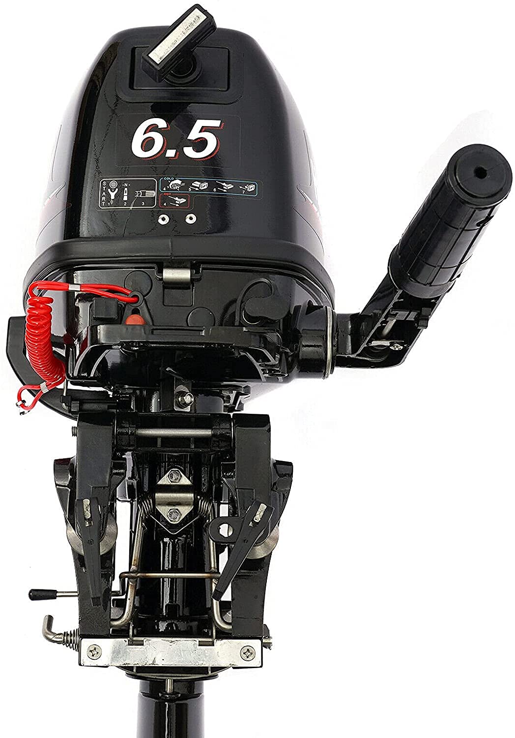 TFCFL 4-Stroke Boat Motor Heavy Duty 6.5HP Outboard Motor Boat Engine with Air Cooling System,Inflatable Fishing Boat Engine Short Shaft 123CC,5000-6000r/min