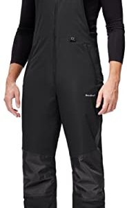 BenBoy Mens Snow Bibs Ski Pants Softshell Waterproof Insulated Ripstop Snowboarding Overalls Winter,HXK8118M-Black-XL Darkblack