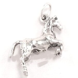 sterling silver horse charm appaloosa pendant western riding 3d .925 925