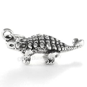 dinosaur charm ankylosaurus charm pendant 925 sterling silver solid .925 3d