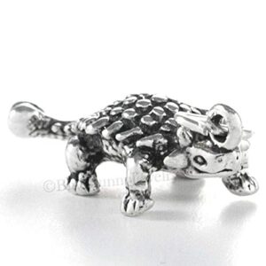 Dinosaur charm Ankylosaurus charm Pendant 925 Sterling Silver solid .925 3D