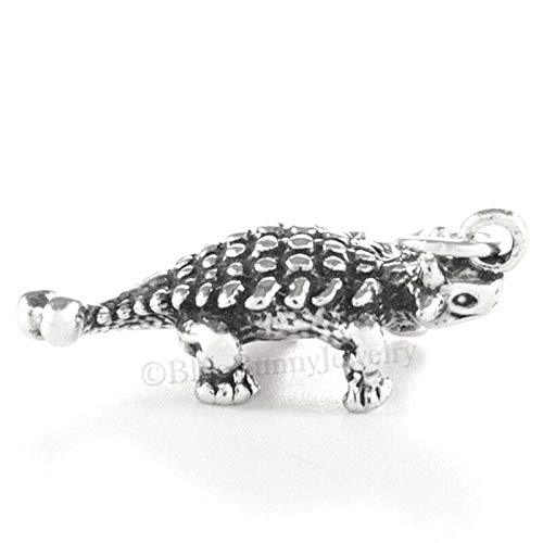 Dinosaur charm Ankylosaurus charm Pendant 925 Sterling Silver solid .925 3D