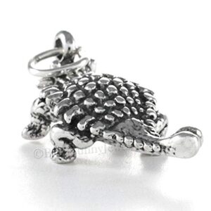 Dinosaur charm Ankylosaurus charm Pendant 925 Sterling Silver solid .925 3D