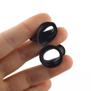 Pair 3/4" (19MM) BLACK SILICONE EYELET TUNNELS Double Flare Gauges Thin Soft Flexible Flesh Plugs (2pcs)