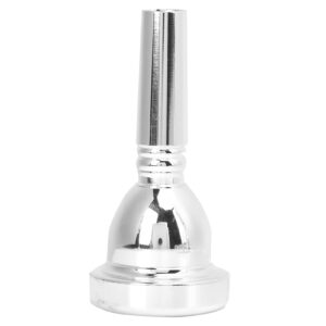 trombone mouthpiece, brass material 5g trombone mouthpiece trumpet mouthpiece for tenor trombones(silver 12.7mm)