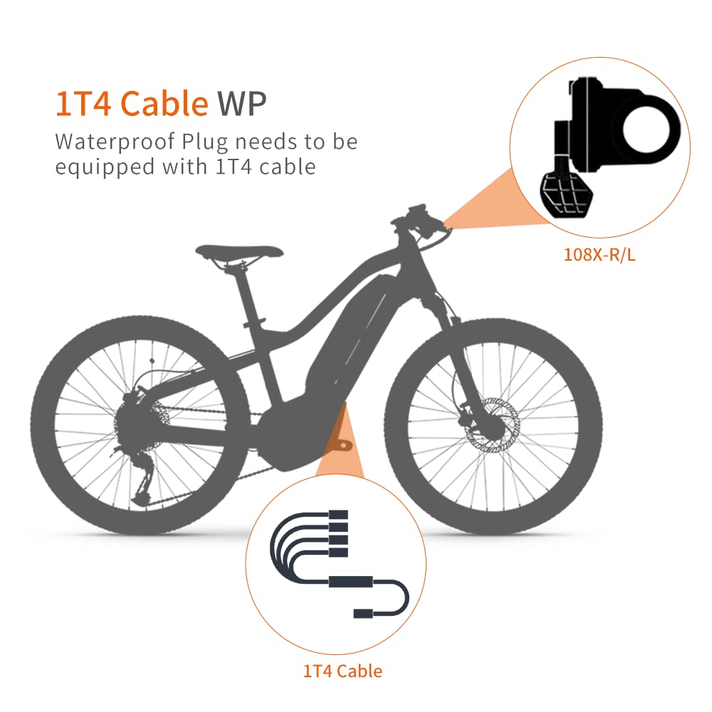 E-Bike 108X Right Thumb Throttle Speed Control 3 Pin Waterproof Connector 12V 24V 36V 48V 72V for Electric Scooters and Bike (108X-R Waterproof Plug)