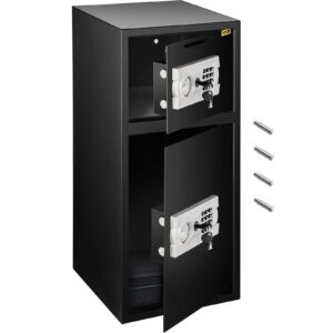 vevor large double door security safe box 2.6 cubic feet steel safe box strong box with digital lock for money gun jewelry black