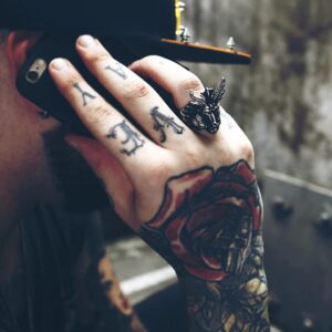 Gold Star Goat Black Phillip Ring Pentagram Lucifer Sigil Satanic Leviathan Stainless Steel Baphomet Pentagram Pendant Satan Satanist Devil Halloween Witchcraft Sabrina Spell Goth Gothic