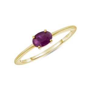 takar solid 10k gold solitaire oval shaped genuine birthstone ring, thin stackable gold ring band for women, oval gemstone rings, birthday gold jewelry gift for her made in usa.