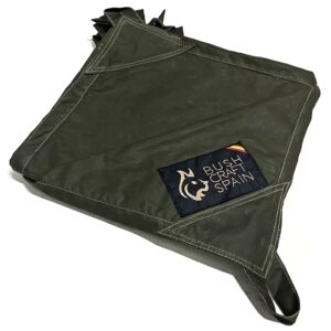 bushcraft spain waterproof 10' x 10' oilskin tarp, cotton canvas shelter for survival, bushcraft and traditional camping (green) made in spain