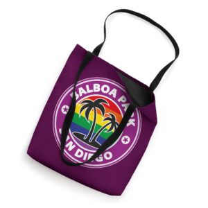 San Diego Balboa Park USA California retro rainbow souvenir Tote Bag