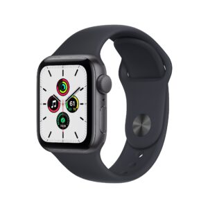 apple watch se (gen 1) [gps 40mm] smart watch w/space grey aluminium case with midnight sport band. fitness & activity tracker, heart rate monitor, retina display, water resistant