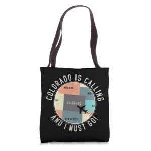 colorado is calling and i must go colorado map tote bag