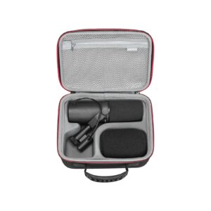 rlsoco case for shure sm7b dynamic vocal microphone & shure mv7+ / mv7x / mv7 podcast dynamic microphone (black)