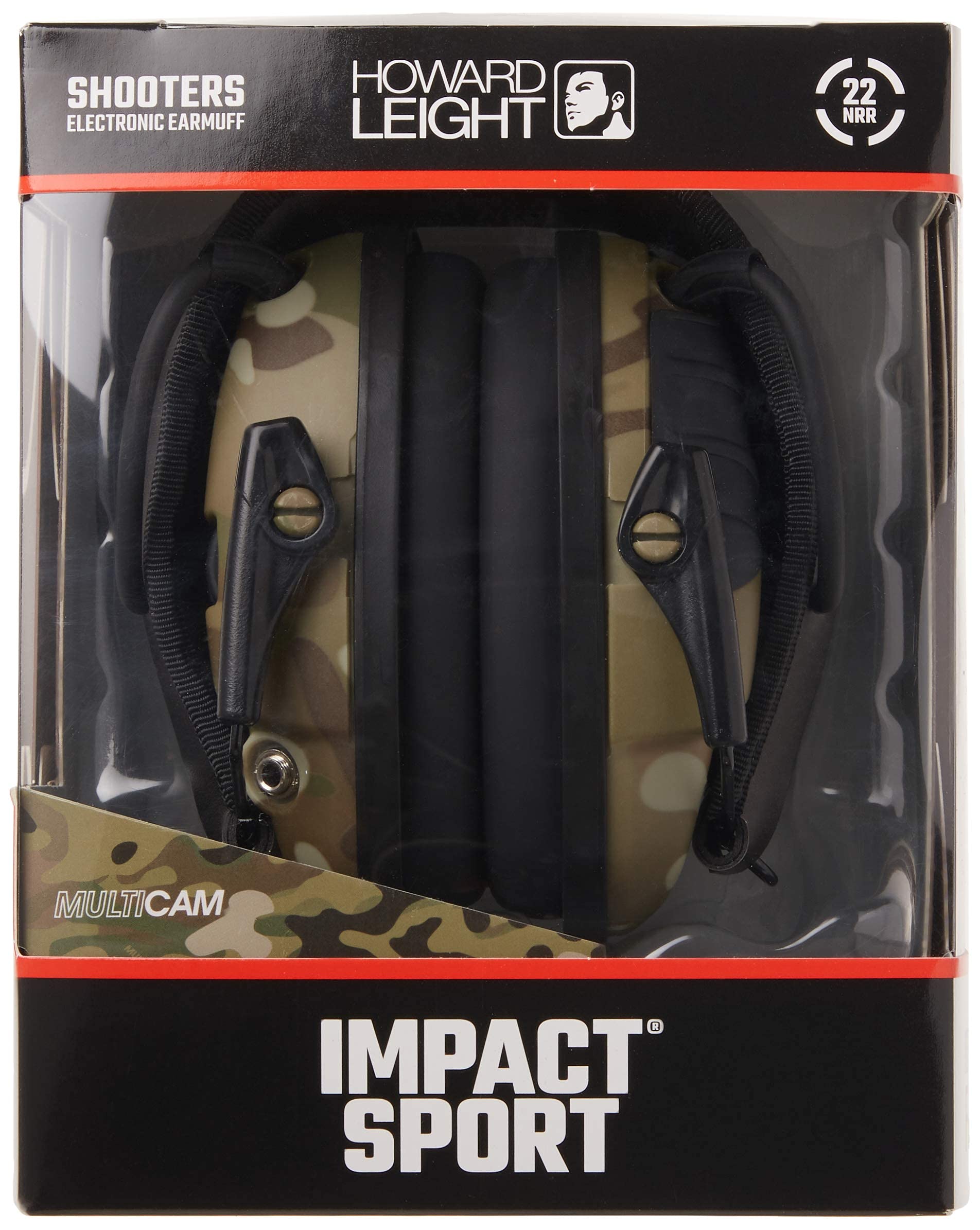 Howard Leight by Honeywell Genesis Sharp-Shooter Shooting Glasses, Clear Lens (R-03570) R-02526 by Honeywell Impact Sport Sound Amplification Electronic Shooting Earmuff, MultiCam