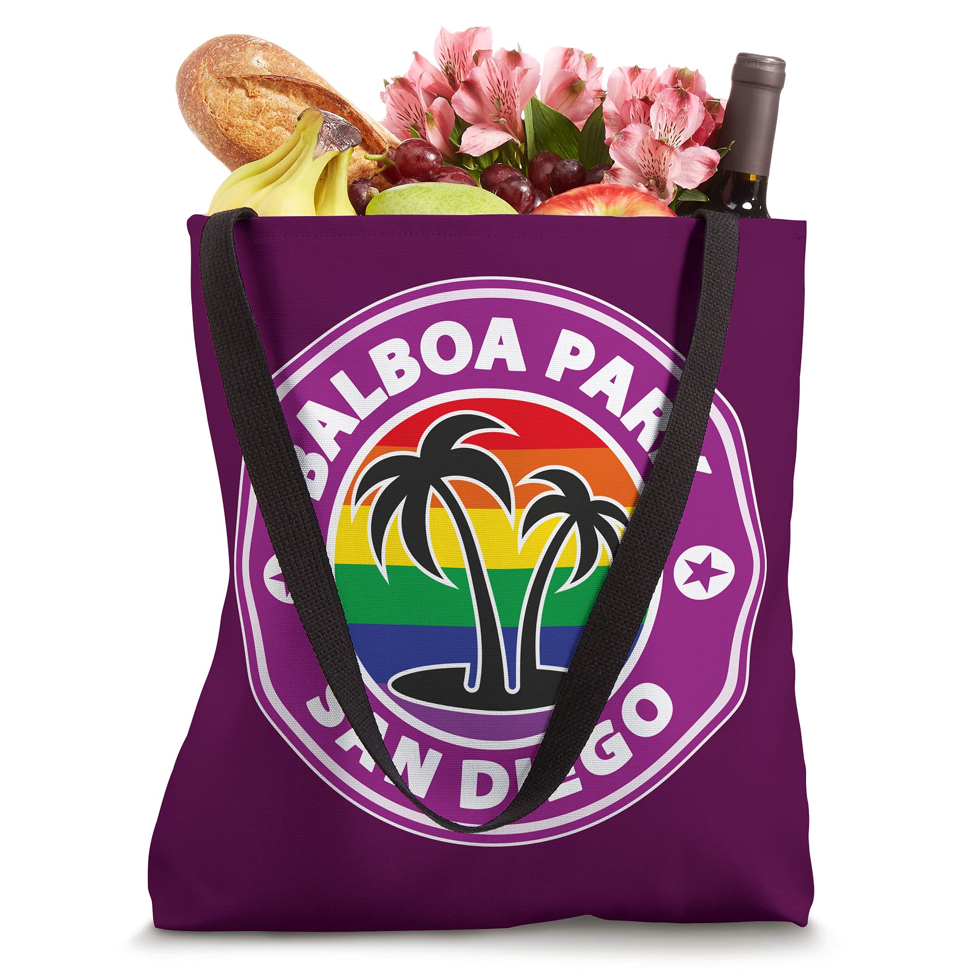 San Diego Balboa Park USA California retro rainbow souvenir Tote Bag