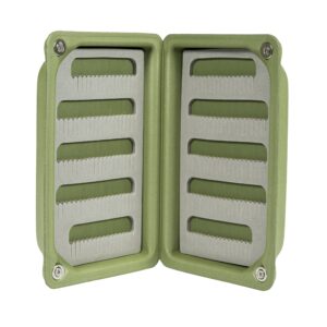 COLDWATER FLY FISHING - Light Weight Floating Olive Green EVA Fly Box- Small Vest Size