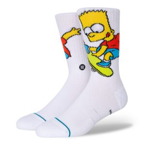 stance crew bart simpson socks (large, white)