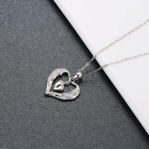 Sterling Silver Miscarriage Necklace for Women: Heart Angel Wing Foots Pendant Mommy of an Angel Jewelry, Pregnancy Loss Memorial Gifts for Mother Loss of a Baby