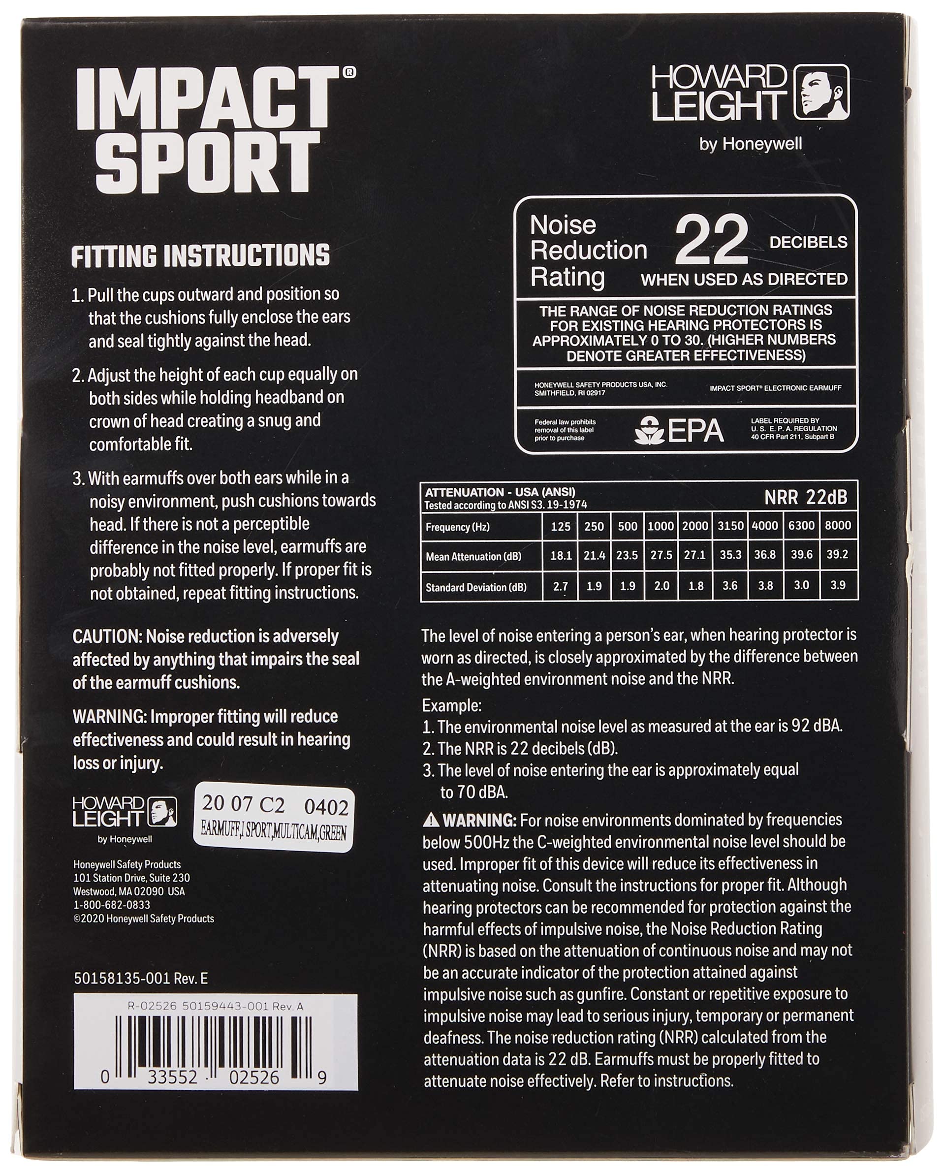 Howard Leight by Honeywell Genesis Sharp-Shooter Shooting Glasses, Clear Lens (R-03570) R-02526 by Honeywell Impact Sport Sound Amplification Electronic Shooting Earmuff, MultiCam