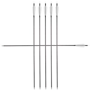 ZSHJGJR Archery 35" Carbon Arrow Hunting Arrows with 3 Pieces of 4-Inch White Feathers Targeting Practice Arrows Spine 400 for Recurve Bow Longbow Traditional Bow (12pcs)