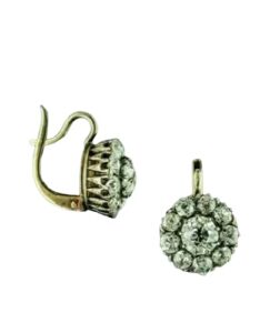 tishya jewellers 2.0ct round cut diamond antique flower drop/dangle earrings 14k yellow gold over