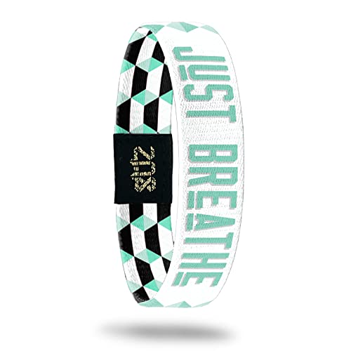 ZOX Bracelets — Just Breathe | Stretchy Elastic Band with Motivational Affirmations and Beautiful Artwork, Great Gift for Men, Women, and Kids (Medium)