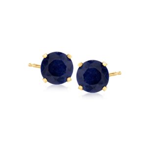 ross-simons 5.00 ct. t.w. sapphire martini stud earrings in 14kt yellow gold