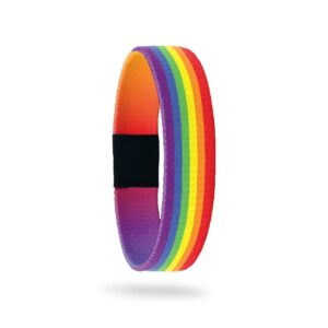 zox bracelets — love wins | stretchy elastic band with motivational affirmations and beautiful artwork, great gift for men, women, and kids (medium)