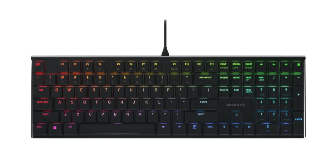 Cherry MX 10.0N RGB Mechanical Keyboard MX Low Profile Speed switches, Aluminum housing, Premium Keyboard for Gaming and Work. G8A-25010LVBUS-2