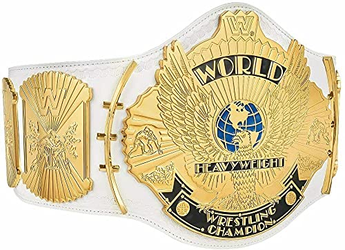 Classic Gold Winged Eagle Championship Belt Adult Size Replica, White, One Size