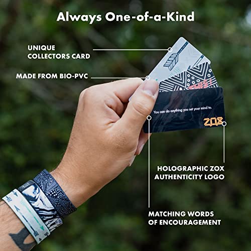 ZOX Bracelets — Just Breathe | Stretchy Elastic Band with Motivational Affirmations and Beautiful Artwork, Great Gift for Men, Women, and Kids (Medium)