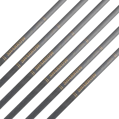 ZSHJGJR Archery 35" Carbon Arrow Hunting Arrows with 3 Pieces of 4-Inch White Feathers Targeting Practice Arrows Spine 400 for Recurve Bow Longbow Traditional Bow (12pcs)