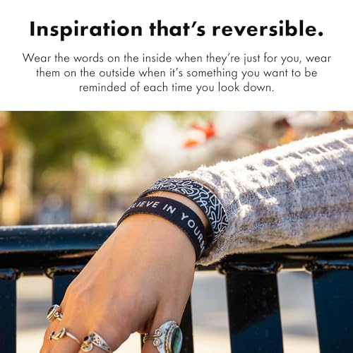 ZOX Bracelets — Believe in Yourself | Stretchy Elastic Band with Motivational Affirmations and Beautiful Artwork, Great Gift for Men, Women, and Kids (Medium)