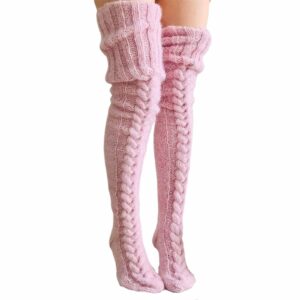 women thigh high socks - leg warmers socks, boots over knee high sock cable knit socks long boot leg warmer stockings(#14)