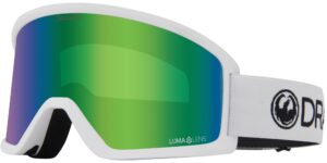 dragon dx3 otg snow sport goggle - white frame | lumalens green ion lens