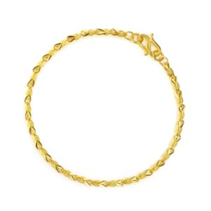 chow sang sang 999.9 24k gold price-by-weight 4.67g gold barleycorn bracelet (17cm) for women 91552b