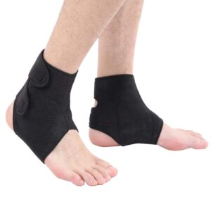 heated ankle brace, plantar fasciitis foot ankle wrap with 3 level controller for moist heat, injuries pain relief for sprains, strains, arthritis, torn tendons