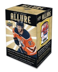 2020-21 upper deck allure nhl hockey blaster box - 6 packs per box - 5 cards per pack - look for blaster exclusive yellow taxi parallel