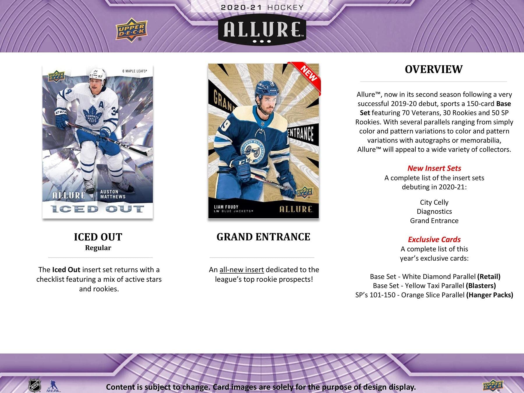 2020-21 Upper Deck Allure NHL Hockey Blaster Box - 6 Packs per Box - 5 Cards per Pack - Look for Blaster Exclusive Yellow Taxi Parallel