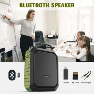 SHIDU Voice Amplifier, PA System Speaker 18W Portable Megaphone with Wired Mic Headset, IPX5 Waterproof & Built-in Rechargeable 4400mAh Battery for Teaching Meeting Speech