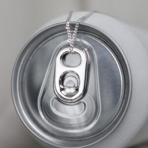 Frodete Soda Tab Necklace for Women Soda Bottle Cap Necklaces for Women Trendy Silver Beaded Chain Necklaces Punk Gifts Christmas Gifts