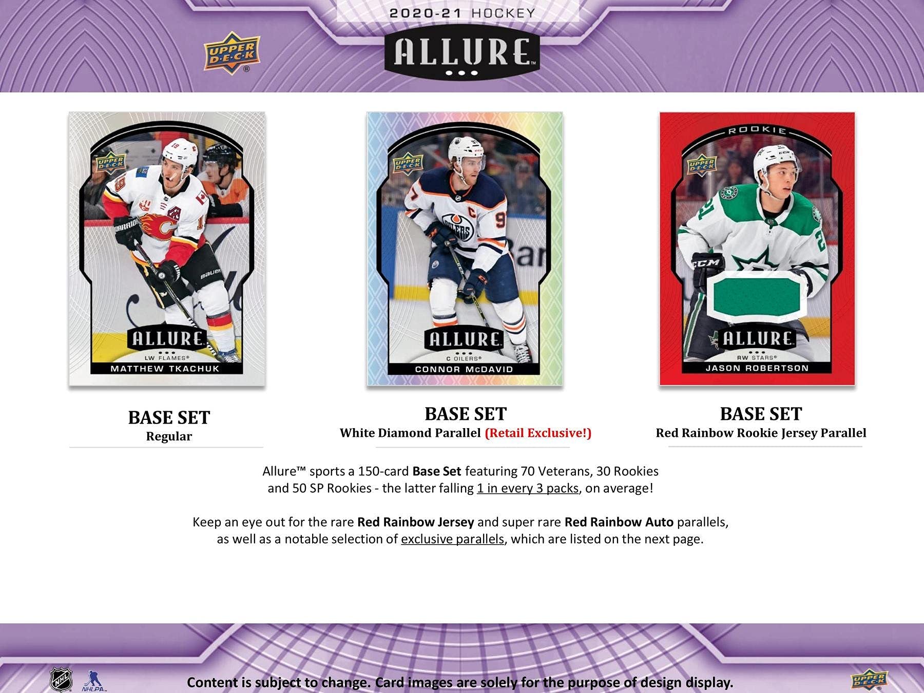 2020-21 Upper Deck Allure NHL Hockey Blaster Box - 6 Packs per Box - 5 Cards per Pack - Look for Blaster Exclusive Yellow Taxi Parallel