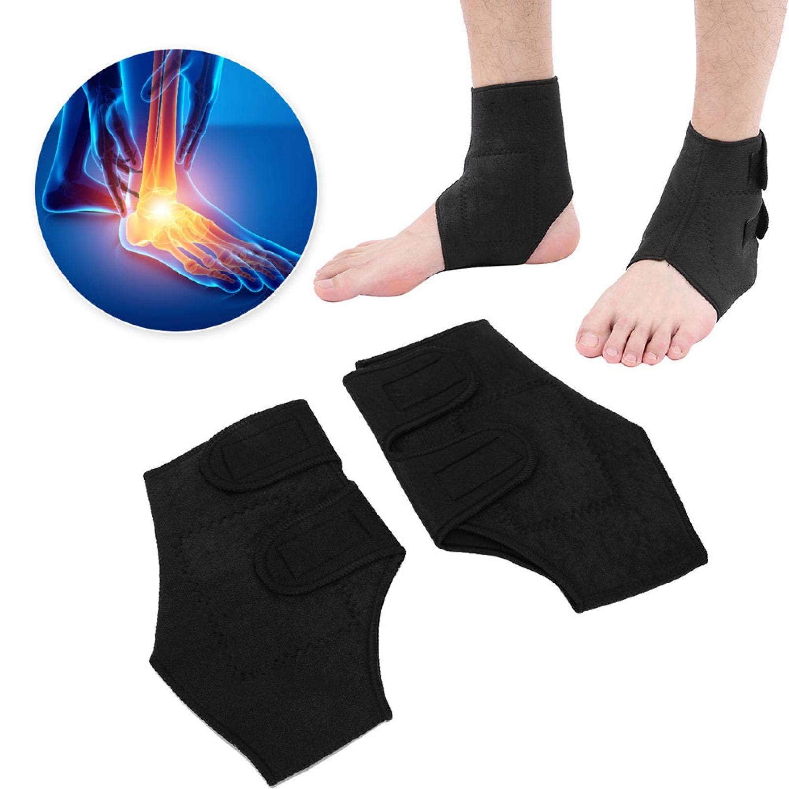 Heated Ankle Brace, Plantar Fasciitis Foot Ankle Wrap with 3 Level Controller for Moist Heat, Injuries Pain Relief for Sprains, Strains, Arthritis, Torn Tendons