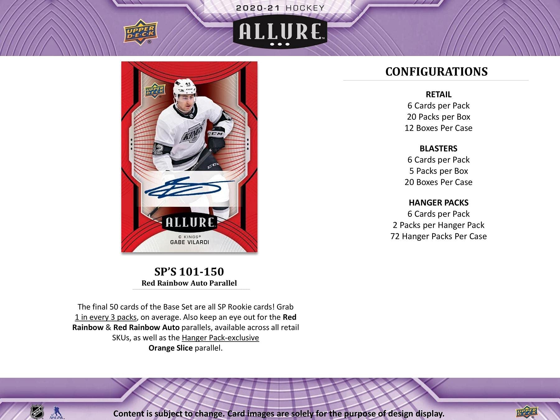 2020-21 Upper Deck Allure NHL Hockey Blaster Box - 6 Packs per Box - 5 Cards per Pack - Look for Blaster Exclusive Yellow Taxi Parallel